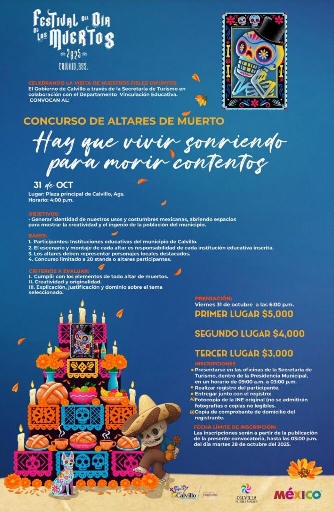 “CALVILLO CONVOCA AL CONCURSO DE ALTARES DE MUERTO 2025: ‘HAY QUE VIVIR ...